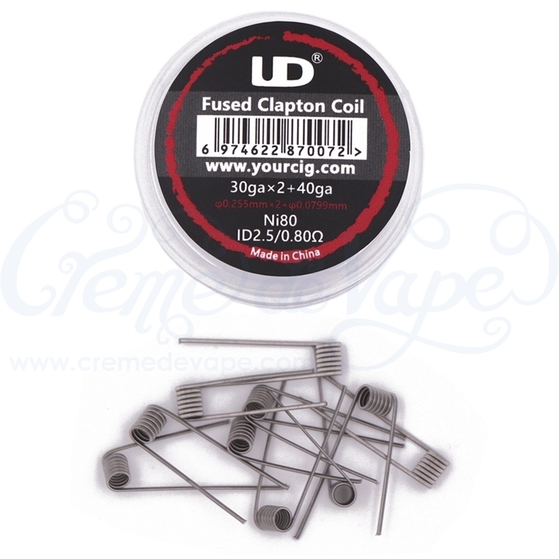 Speciality pre-built coils - 10pk - Ni80 Fused clapton 0.80Ω - Creme de ...