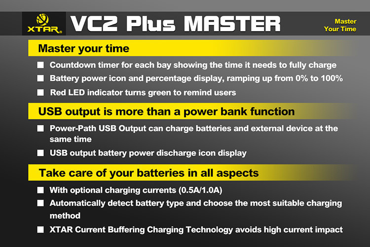 XTAR VC2 Plus Master USB Charger - Creme de Vape