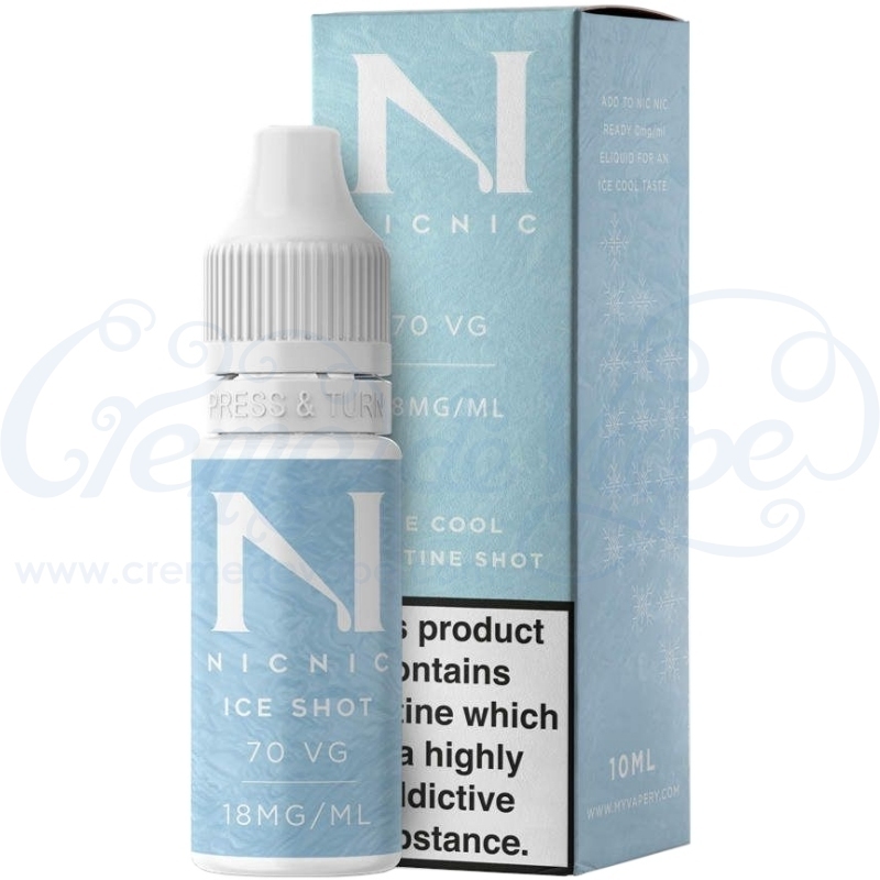 Nic Nic Flavourless 70VG 18mg Nicotine Ice Shot - Creme de Vape