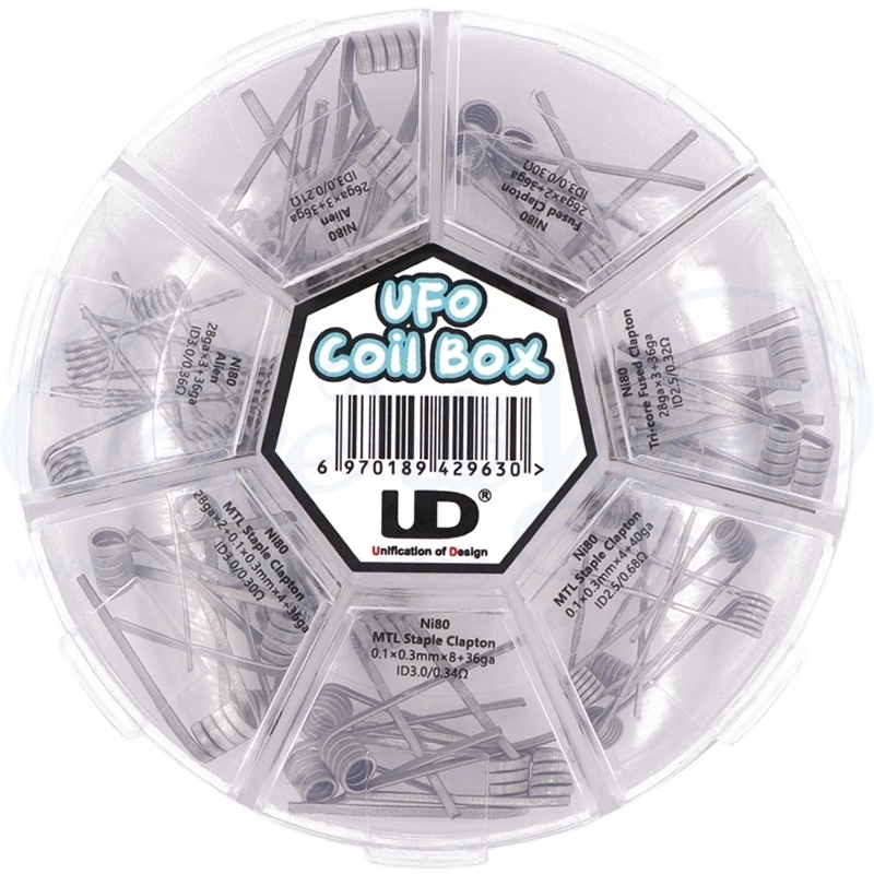 UD UFO Coil box - NI80 Advanced pre-built coils - Creme de Vape