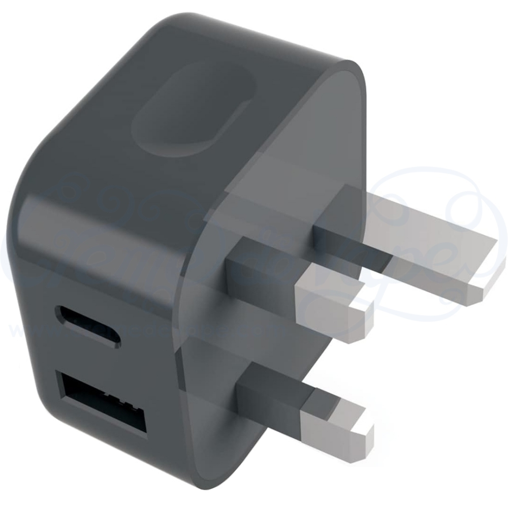 Veho Dual Port 20W USB Fast Charge UK Plug - Creme de Vape